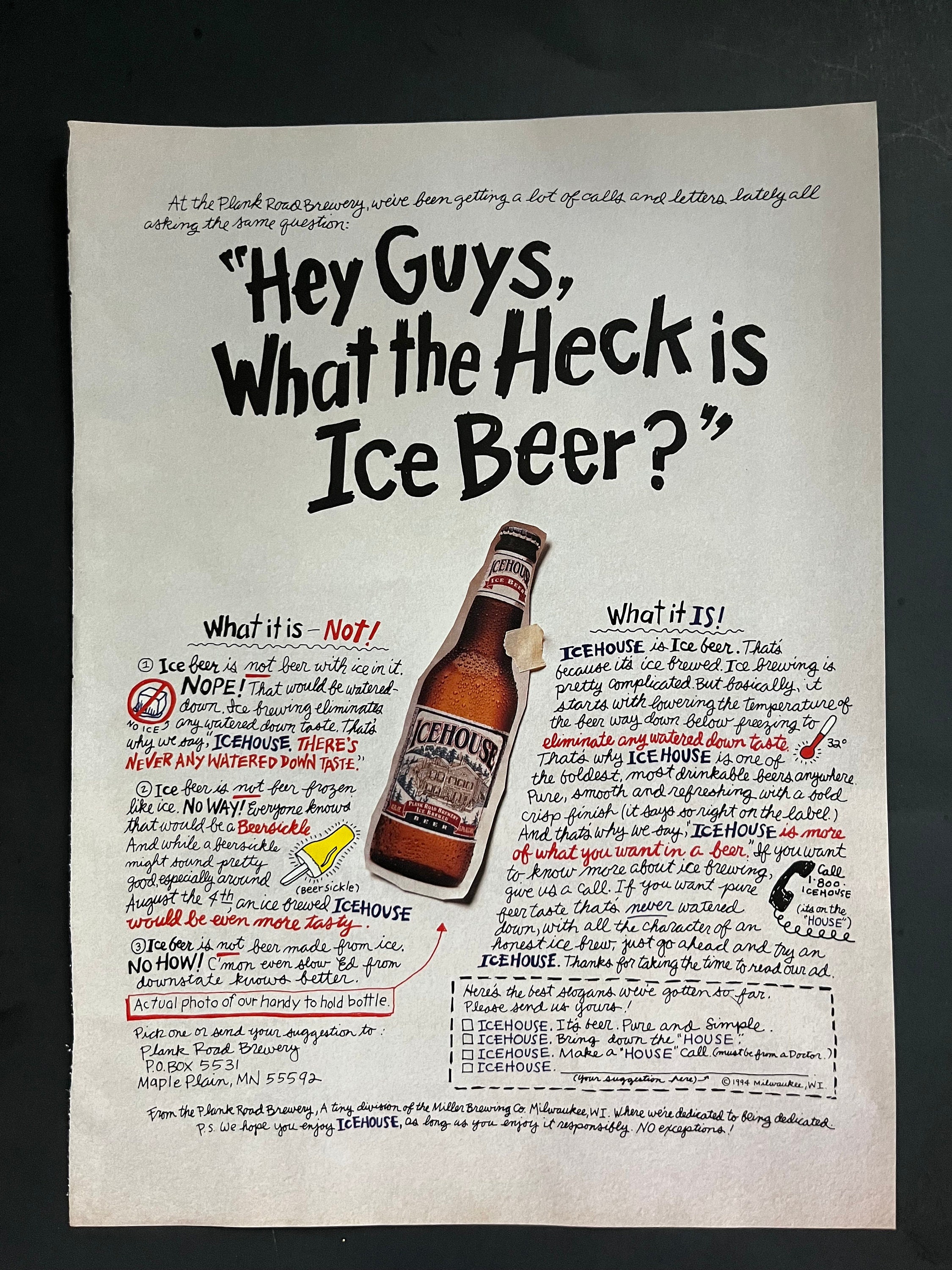 1990's Icehouse Beer Print Advertisement - Etsy