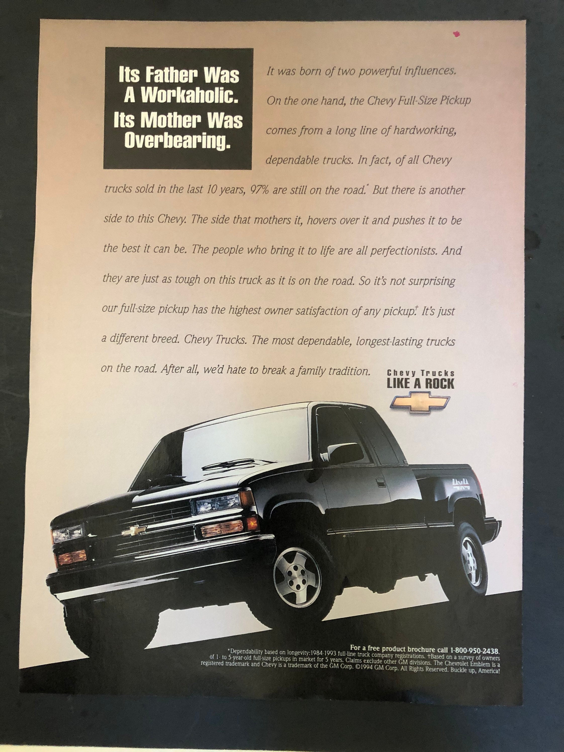 1990's Chevy Pickup Truck 4x4 Advertisement - Etsy