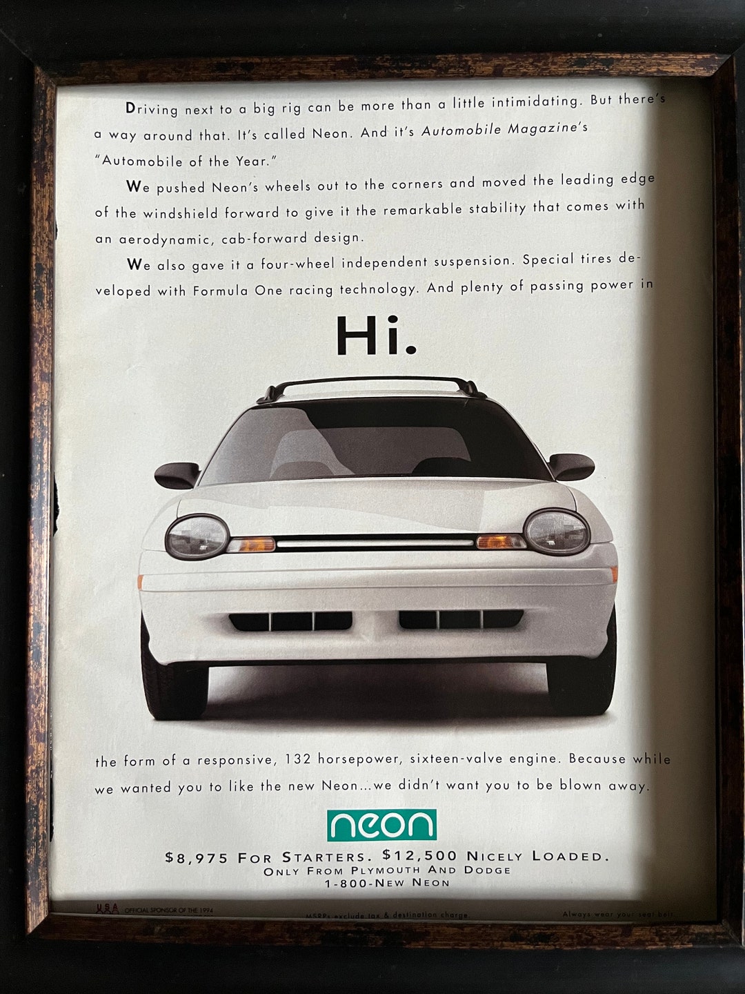 1990's Dodge Neon Print Advertisement - Etsy
