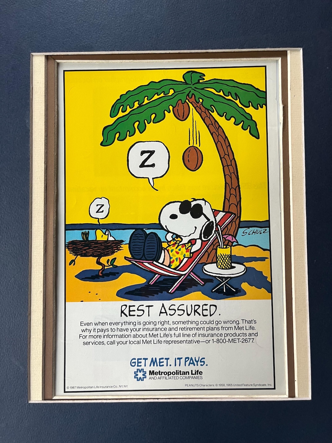 1980's Snoopy Metlife Original Print Ad - Etsy