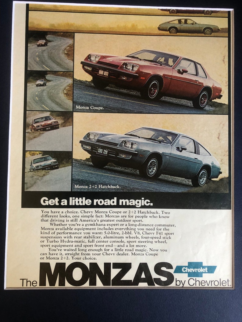 1970's Chevy Monza Print Advertisement - Etsy