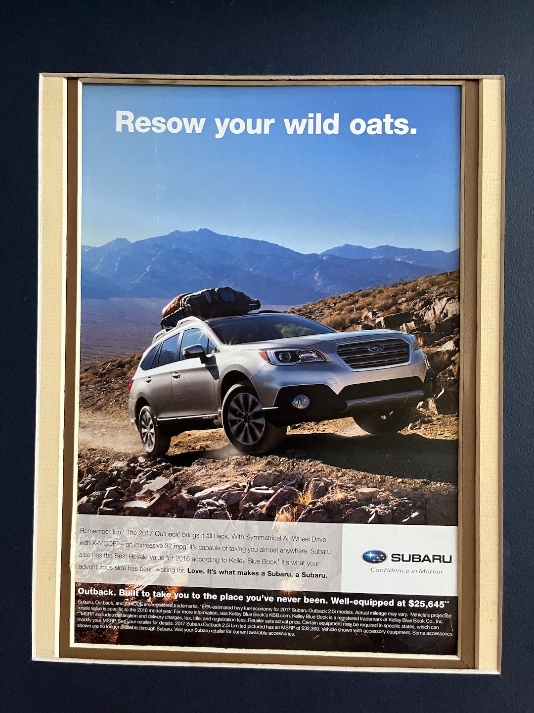 2000'S Subaru Outback Advertisement "resow Your Wild Oats" - Etsy