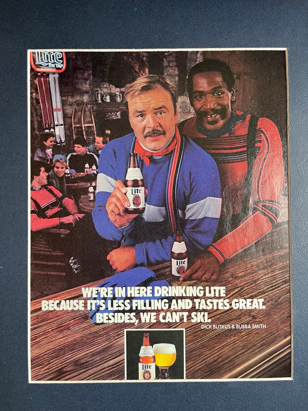 1980's Miller Lite Advertisement With Dick Butkus and Bubba Smith - Etsy