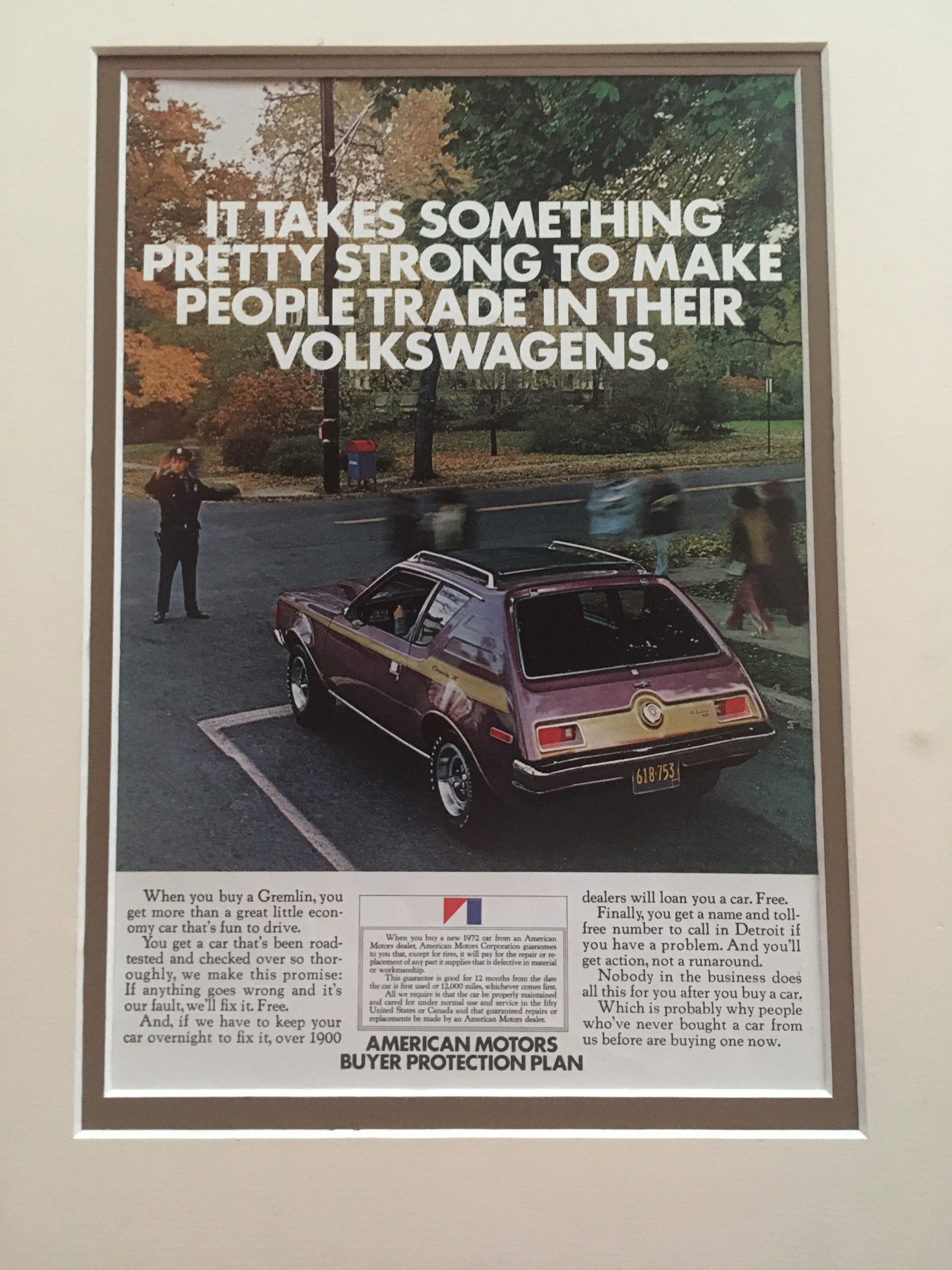 1970's AMC Gremlin Print Advertisement "it Takes Something Pretty ...
