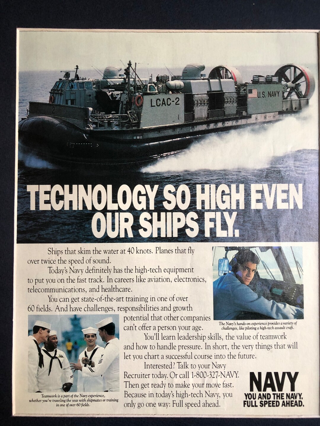 1990's United States Navy Advertisement - Etsy