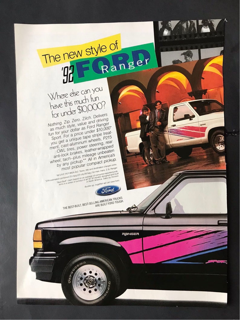 1990's Ford Ranger Advertisement - Etsy