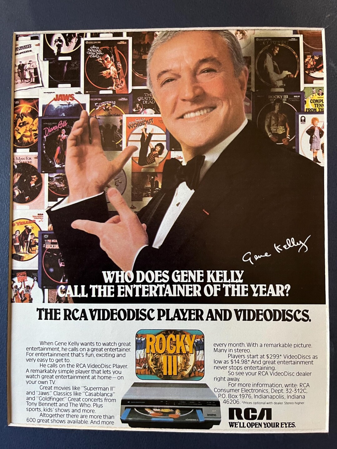 1980's Gene Kelly RCA Videodisc Player Advertisement - Etsy