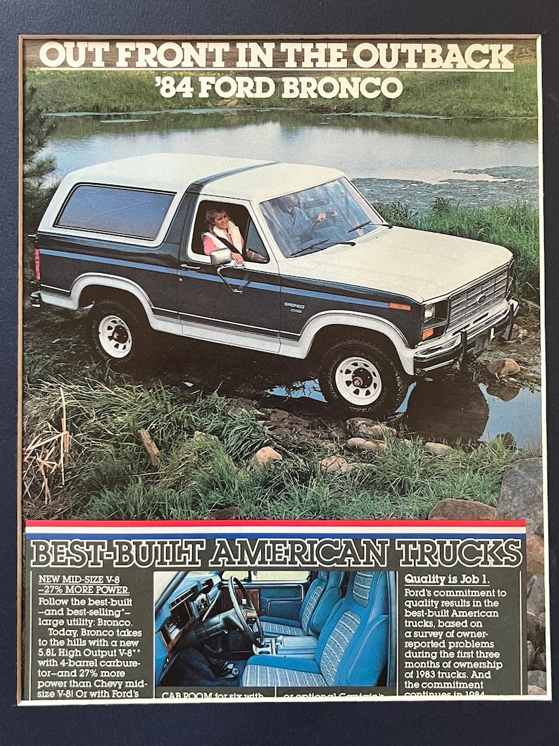 1980's Ford Bronco Advertisement "out Front in the Outback" - Etsy