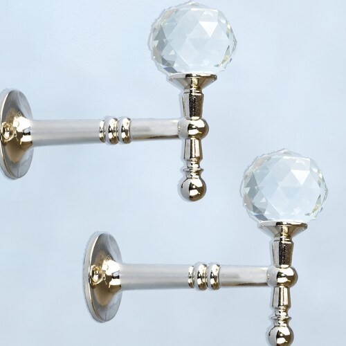 G Decor Pack of 2 Faceted Crystal Curtain Tie Backs Chrome - Etsy UK