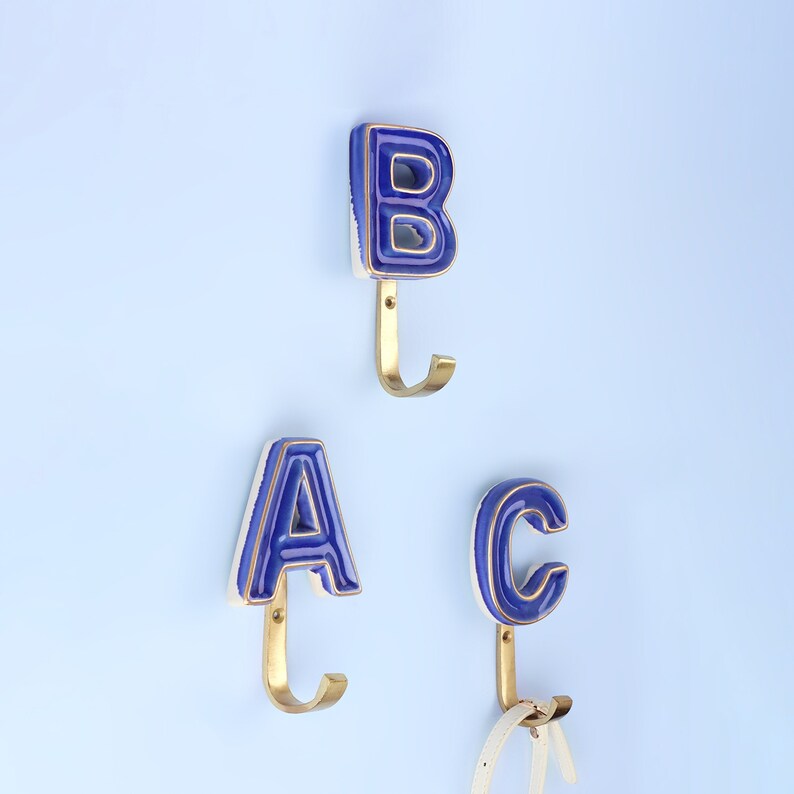 G Decor Personalised Handcrafted Monogram Alphabet Royal Blue Crackle ...