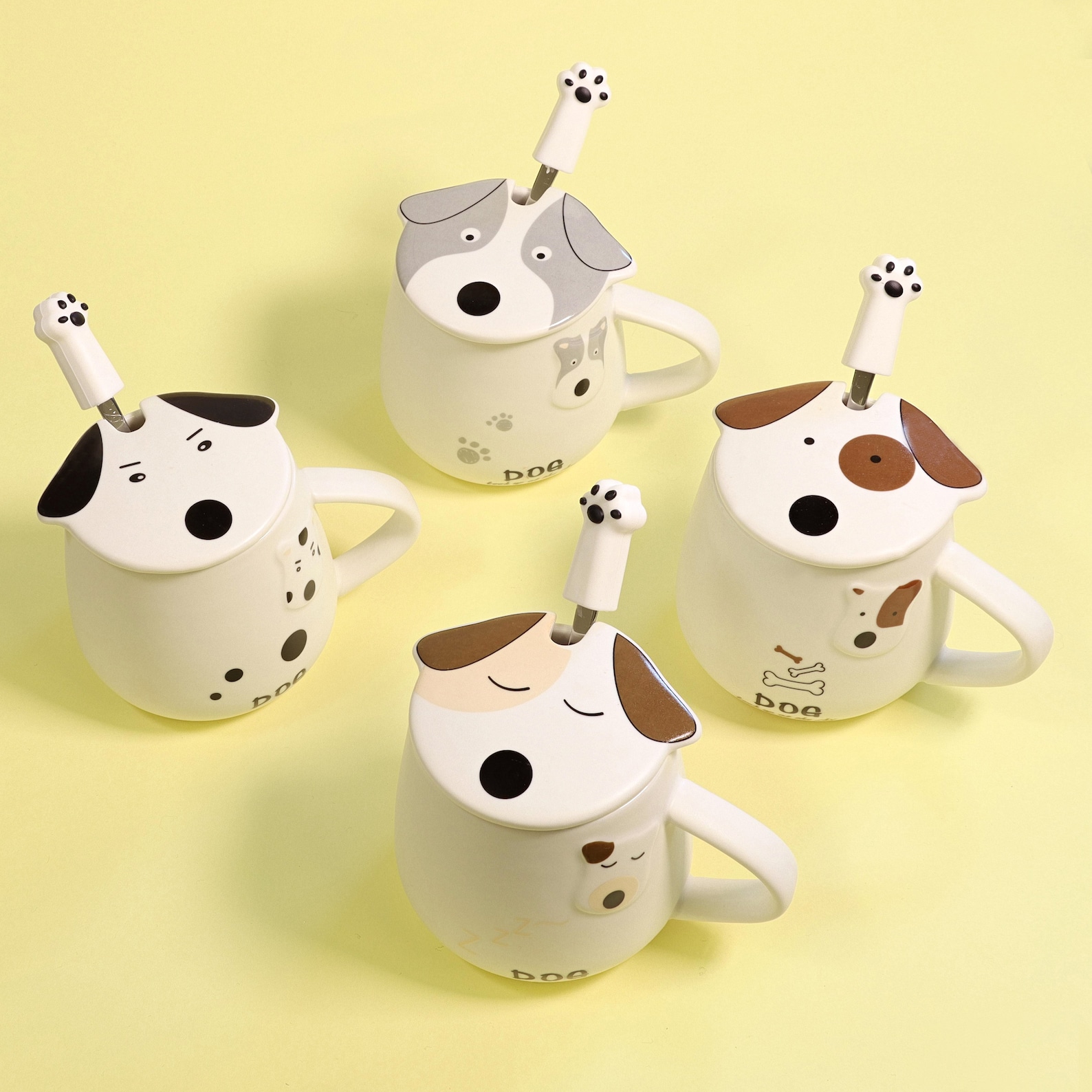 G Decor Dog Ceramic Coffee Tea Mug With Matching Lid | Etsy UK