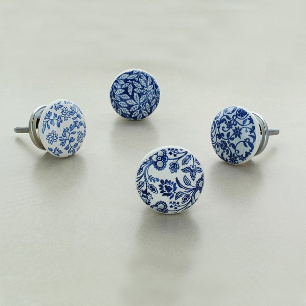 Blue Ceramic Knob - Etsy