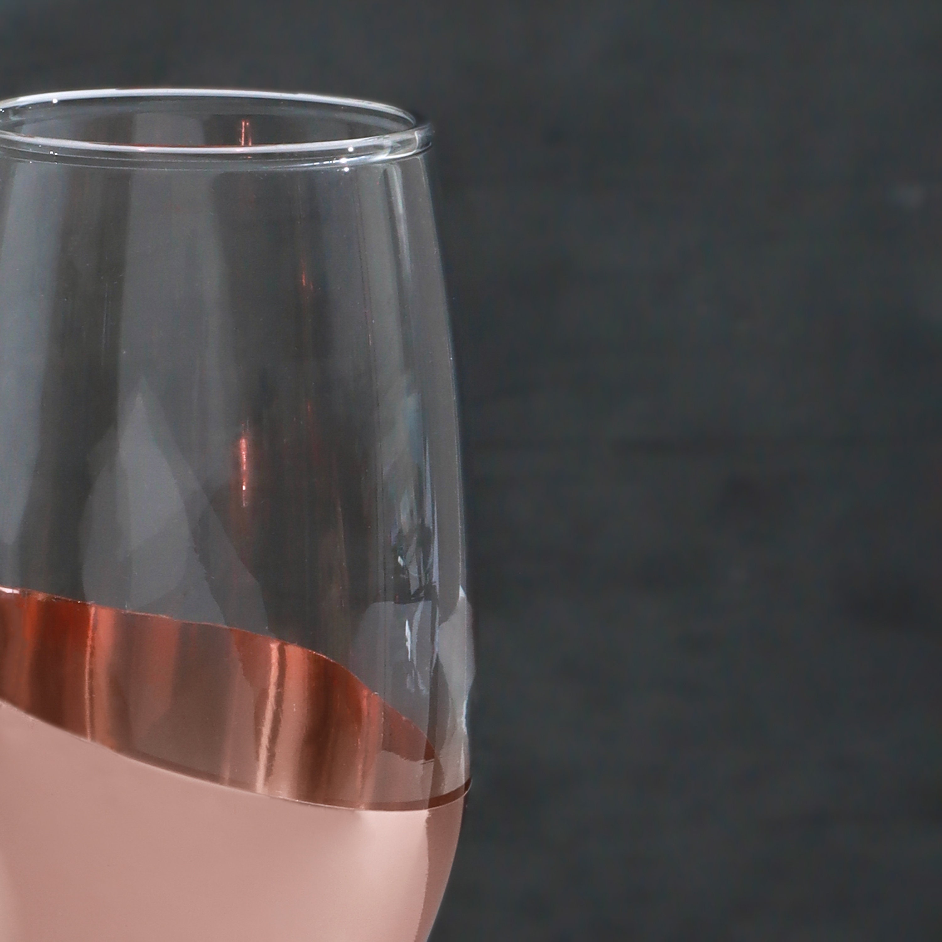 G Decorset of 4 Sephora Rose Gold Champagne Glasses Elegant Metallic ...