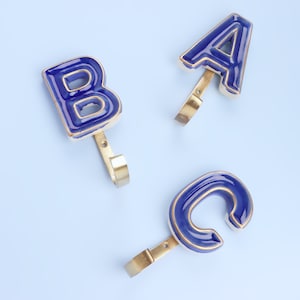 G Decor Personalised Handcrafted Monogram Alphabet Royal Blue Crackle ...