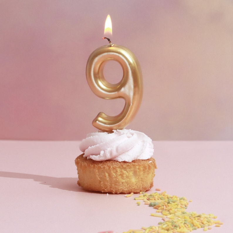 G Decor Brass Gold Number Birthday Candles Metallic Cake Topper From 0 ...