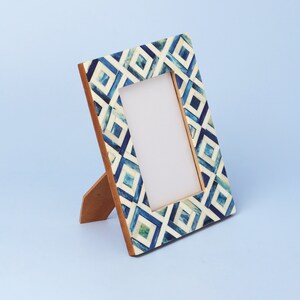 G Decor Azura Handmade Blue Argyle Photo Frame Artistic Picture Display ...