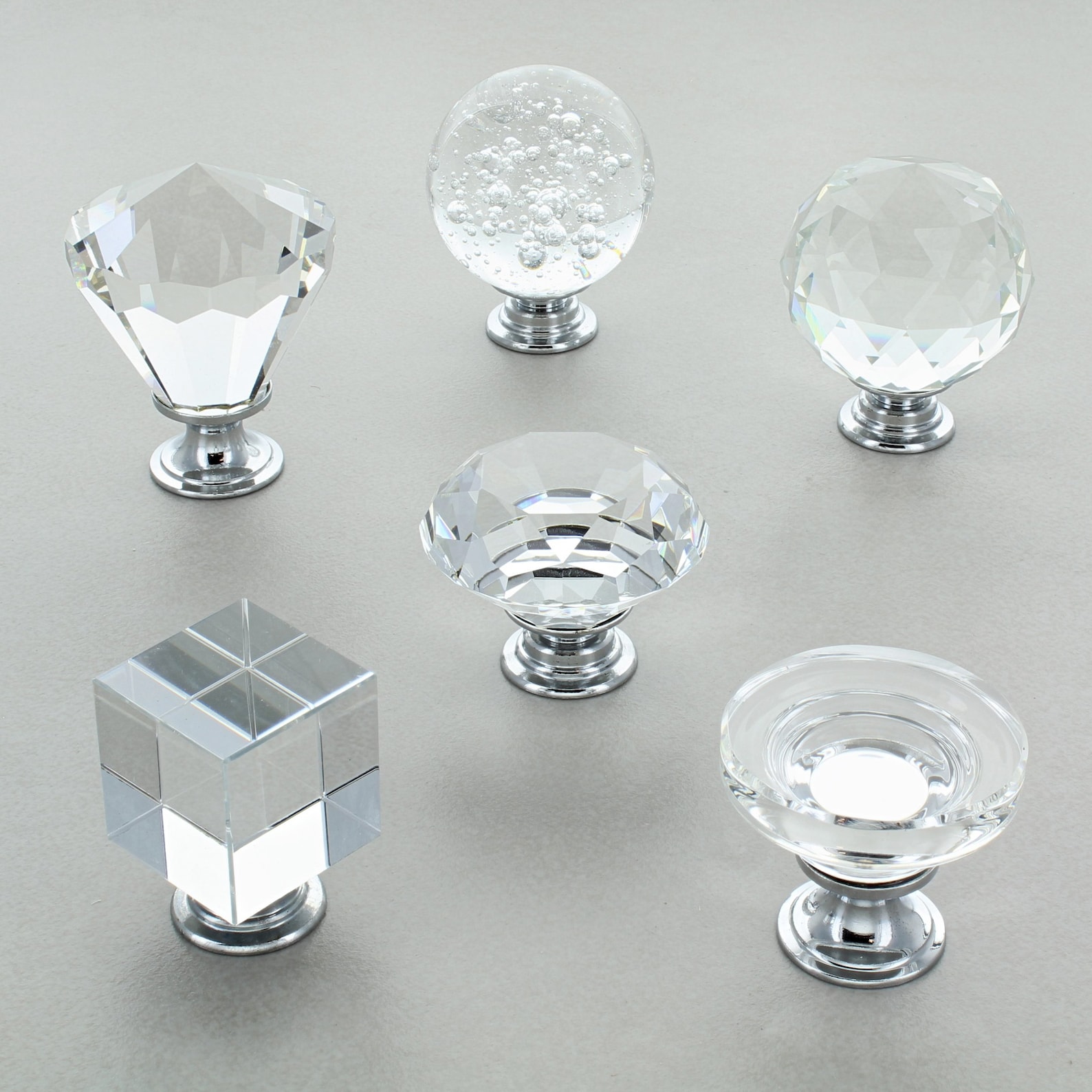 G Decor Crystal Glass Cupboard Knobs Drawer Knobs - Etsy