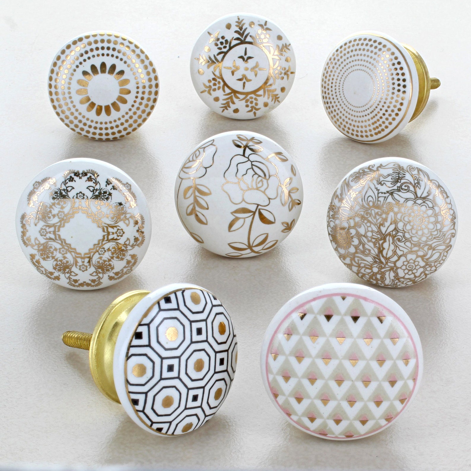 G Decor Royal Gold Ceramic Door Knobs Cupboard Drawer Pull - Etsy UK