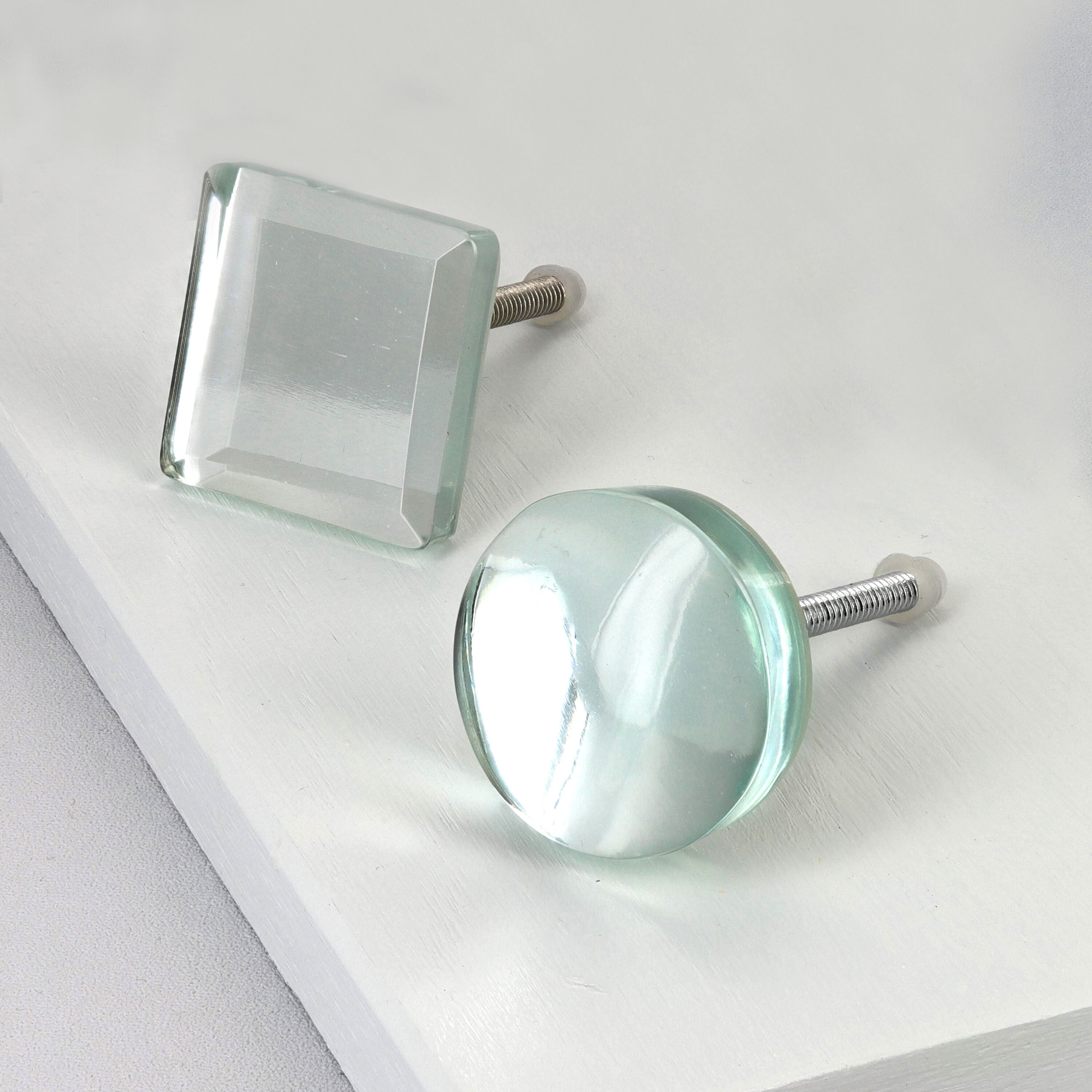 G Decor Alma Crystal Clear Mirror Glass Pull Knobs - Etsy