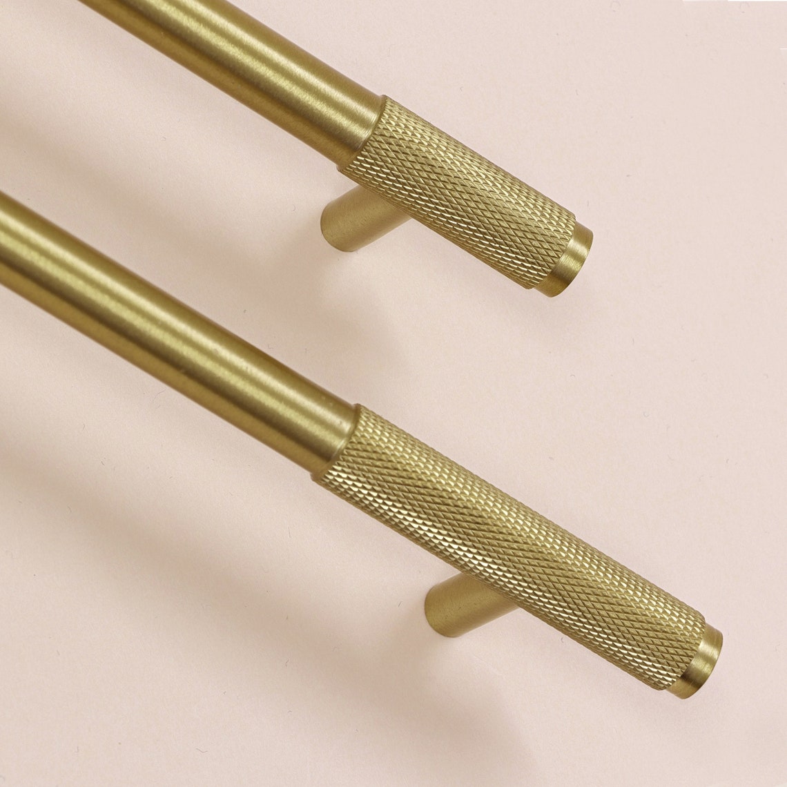 G Decor Matt Solid Brass Knurled T Bar Kitchen Gold Cupboard | Etsy UK
