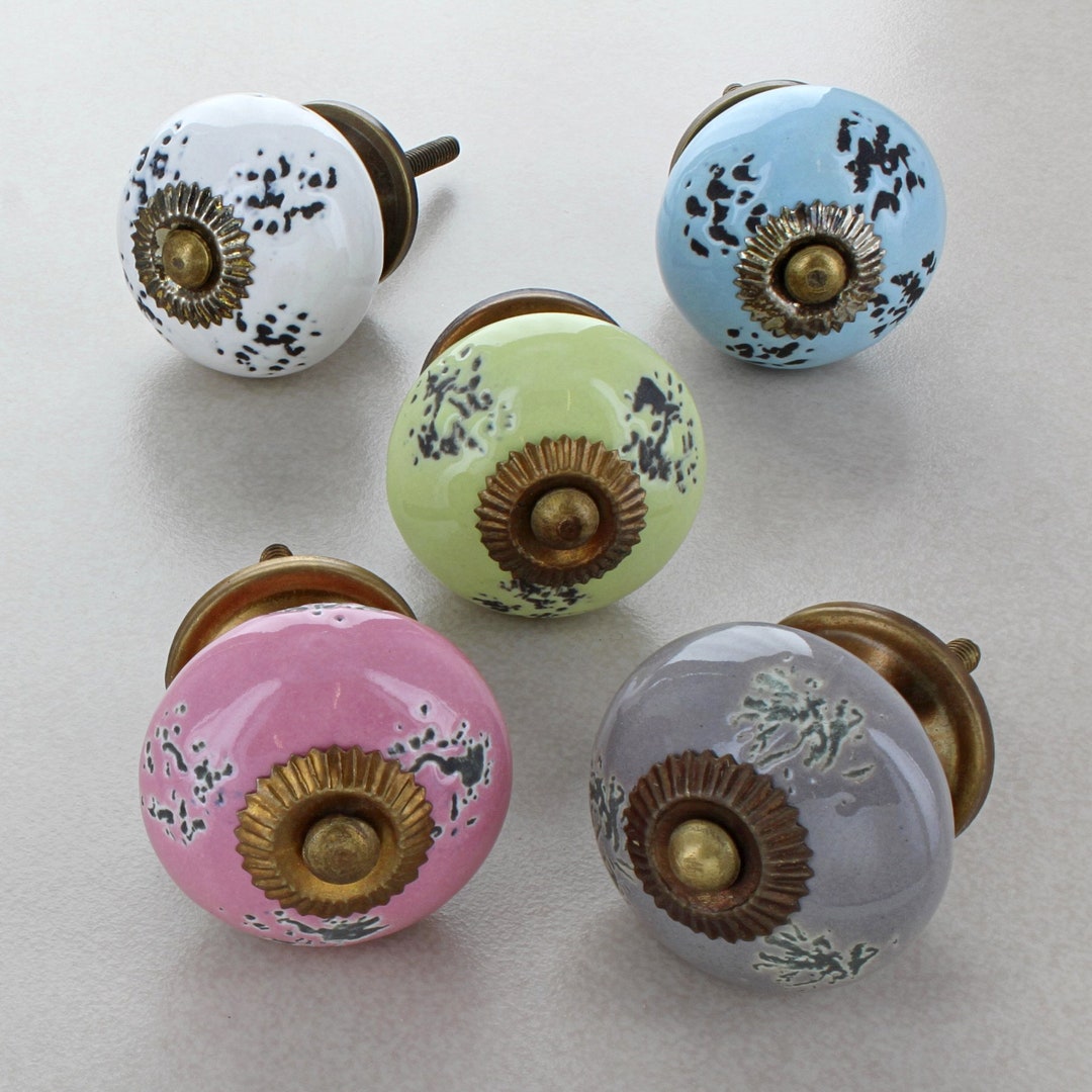 G Decor Distressed Ceramic Door Knobs Drawer Knobs (only Pink Left in ...