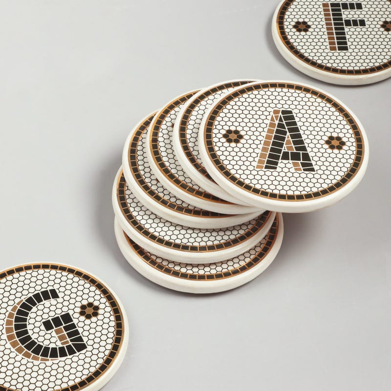 Initial Tile Coasters - Etsy
