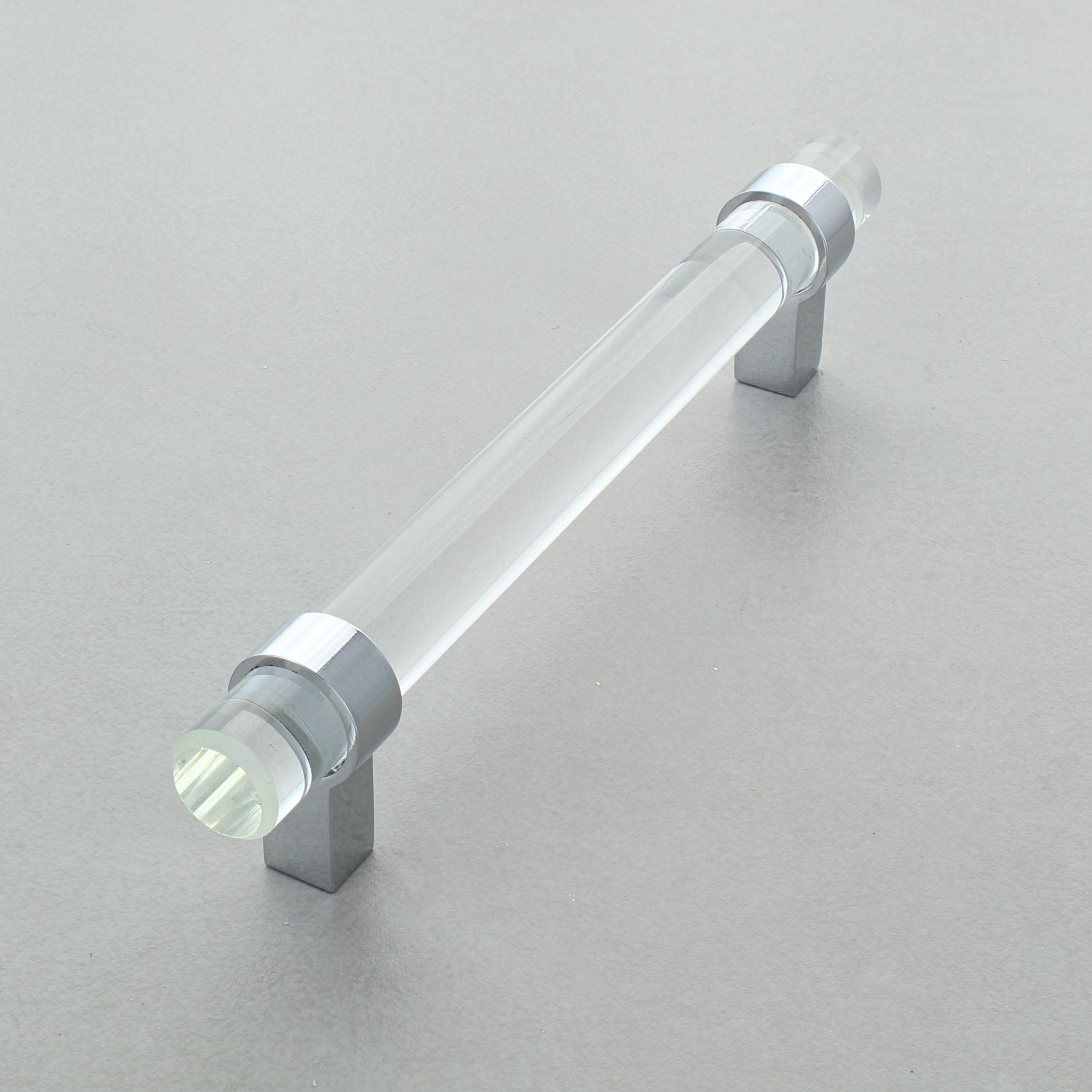 G Decor Clear Glass Cabinet Bar Handles With Chrome Finish Cupboard ...