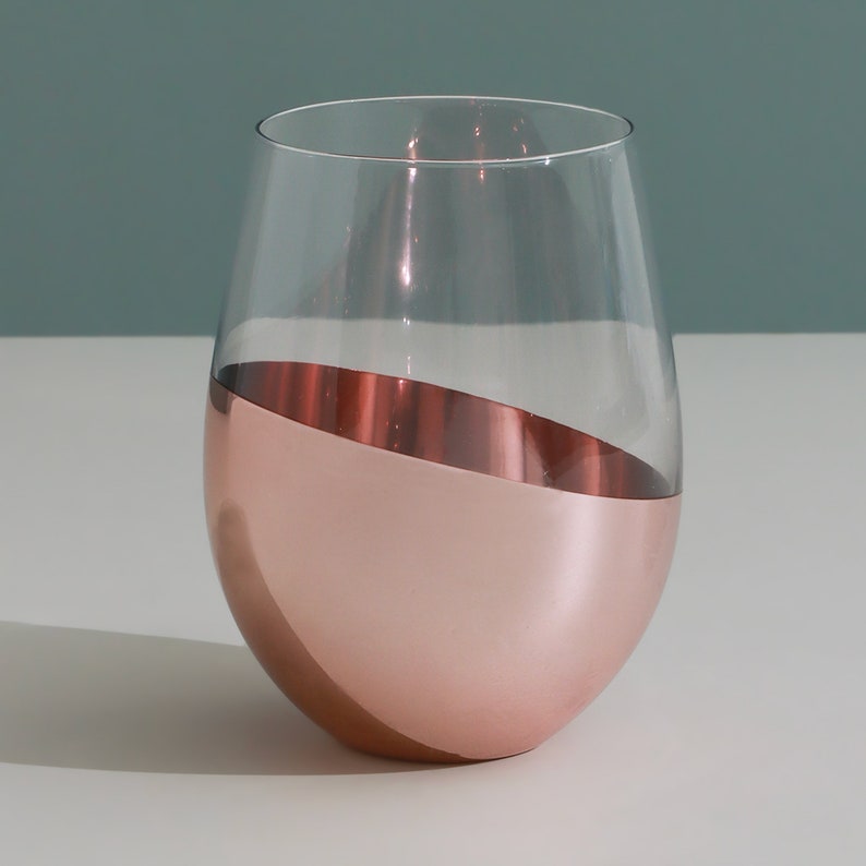 G Decor Set of 4 Sephora Two-tone Rose Gold Tumbler Glasses Elegant ...