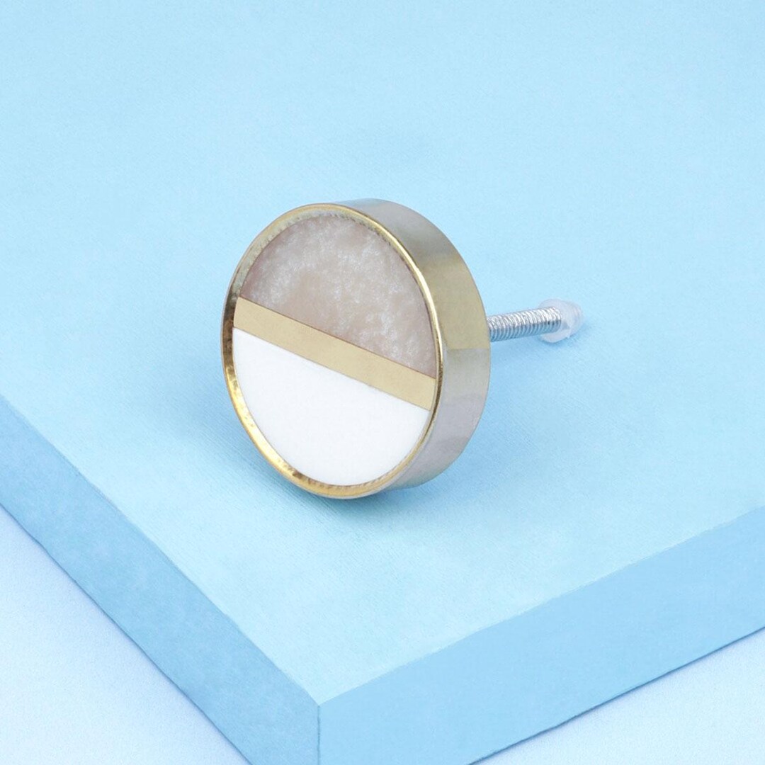 G Decor Lunar Crest White & Gold Two-tone Door Knob and Pull Handle - Etsy