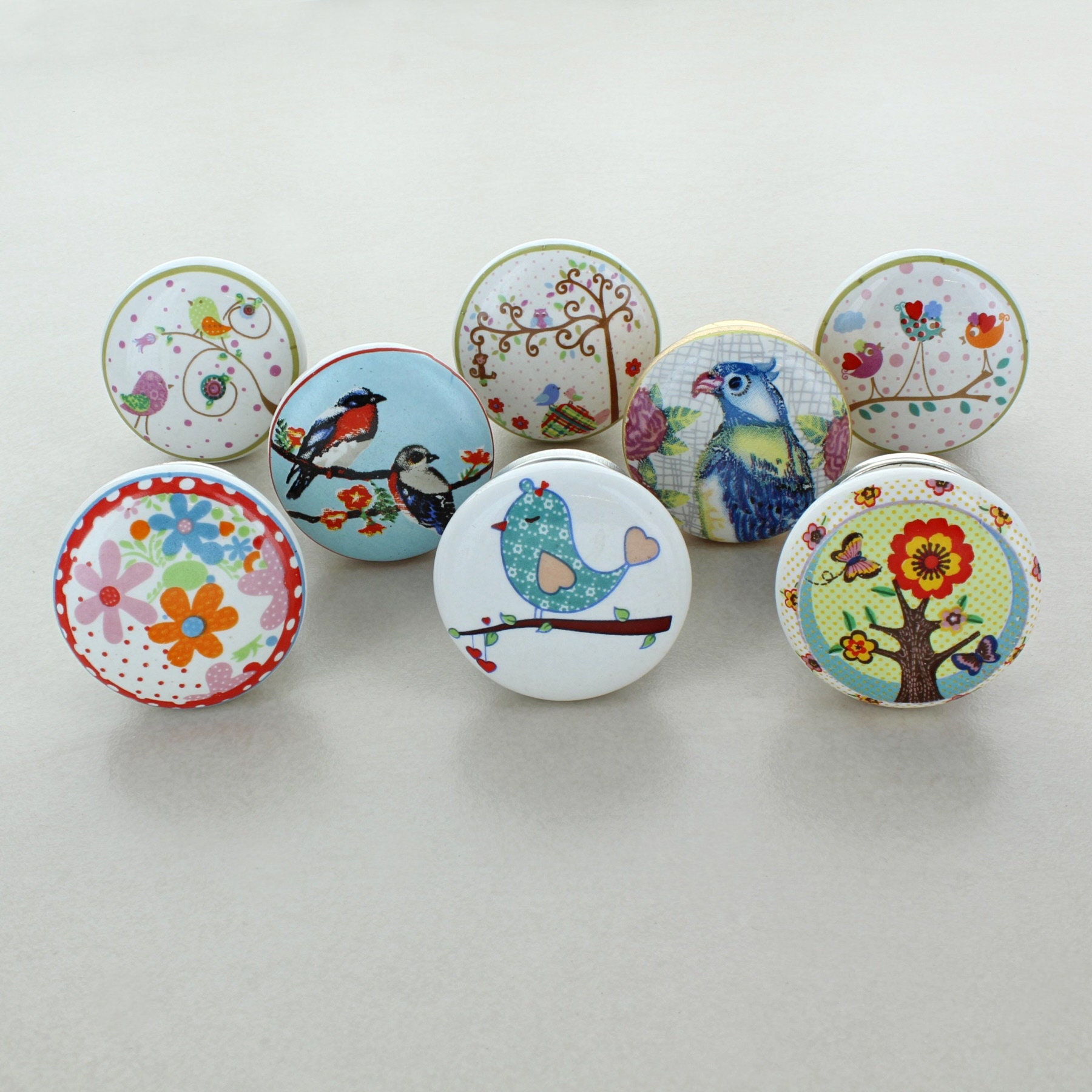 G Decor Set of 8 Birds Ceramic Door Knobs Drawer Knobs - Etsy