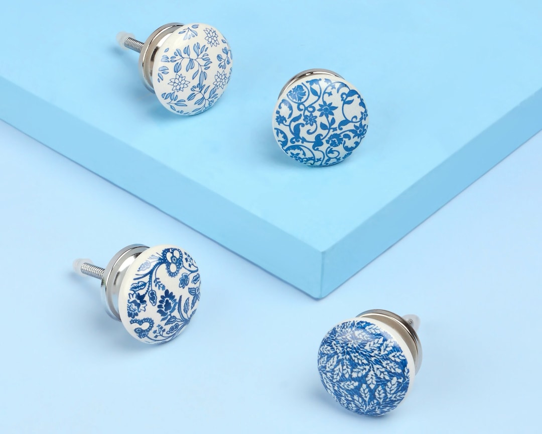 G Decor Royal Blue Handcrafted Ceramic Cupboard Knob and Drawer Handle ...