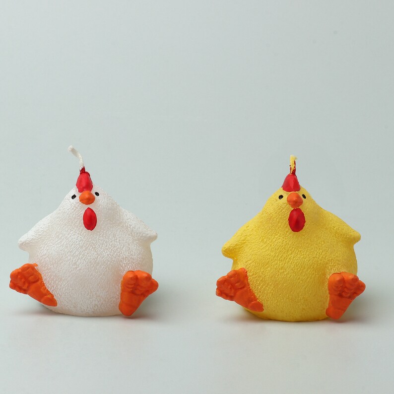 G Decor Yellow or White Chicken Hen Bird Farmhouse 3D Candle - Etsy