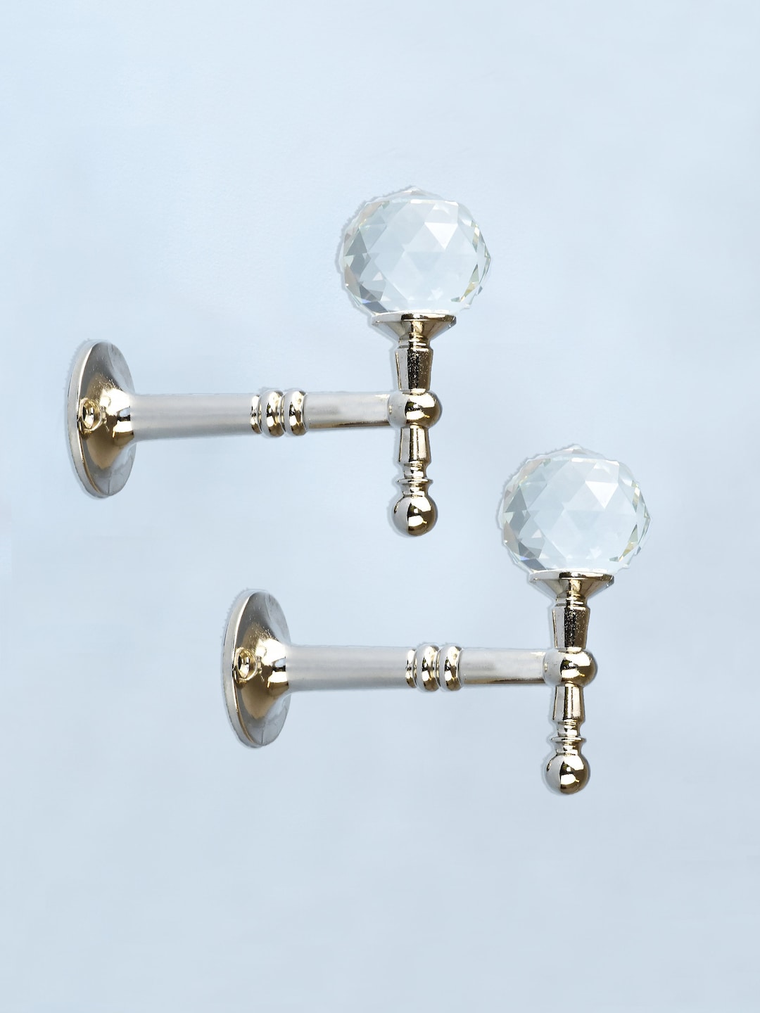 G Decor Pack of 2 Faceted Crystal Curtain Tie Backs, Chrome Finish - Etsy