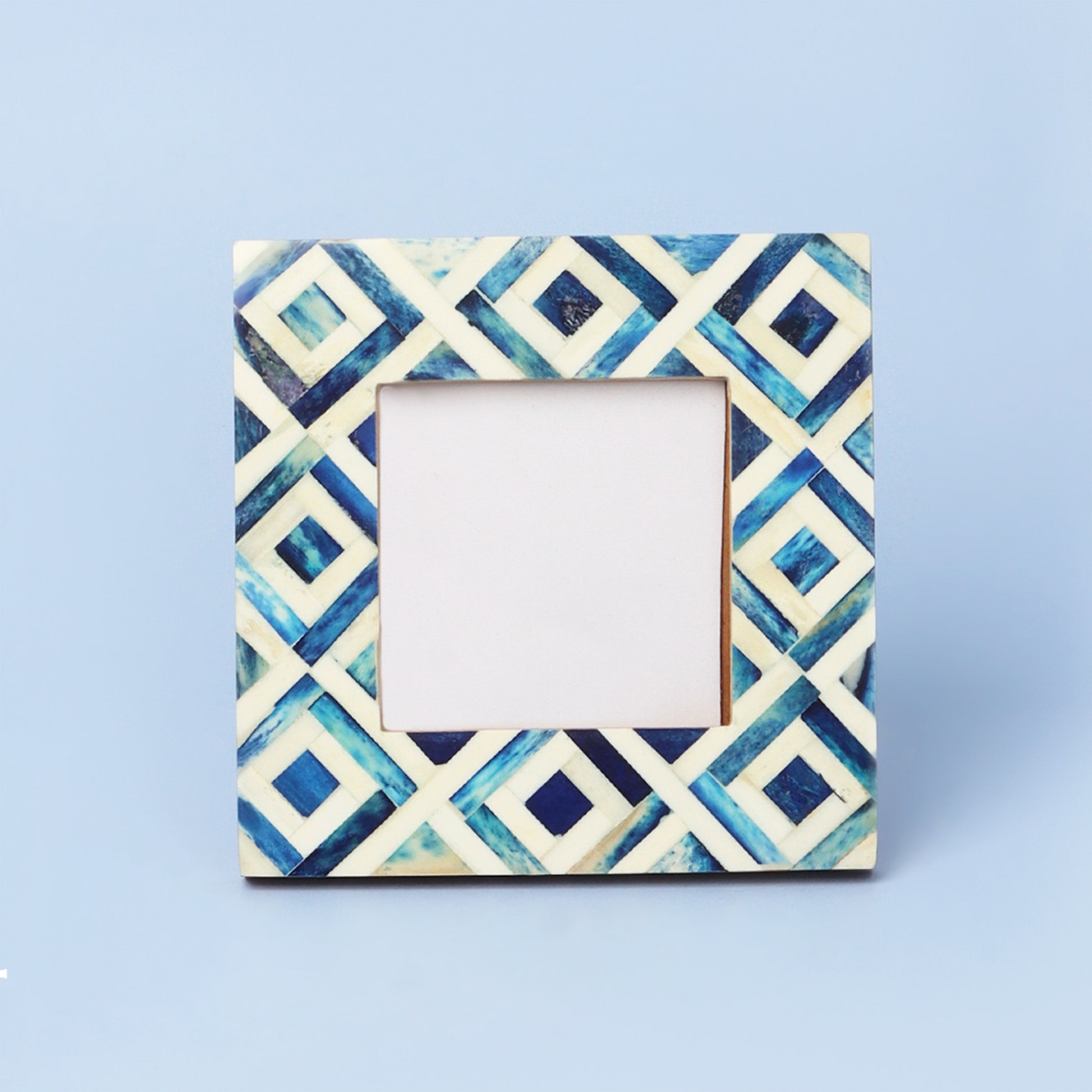 G Decor Azura Handmade Blue Argyle Photo Frame Artistic Picture Display ...