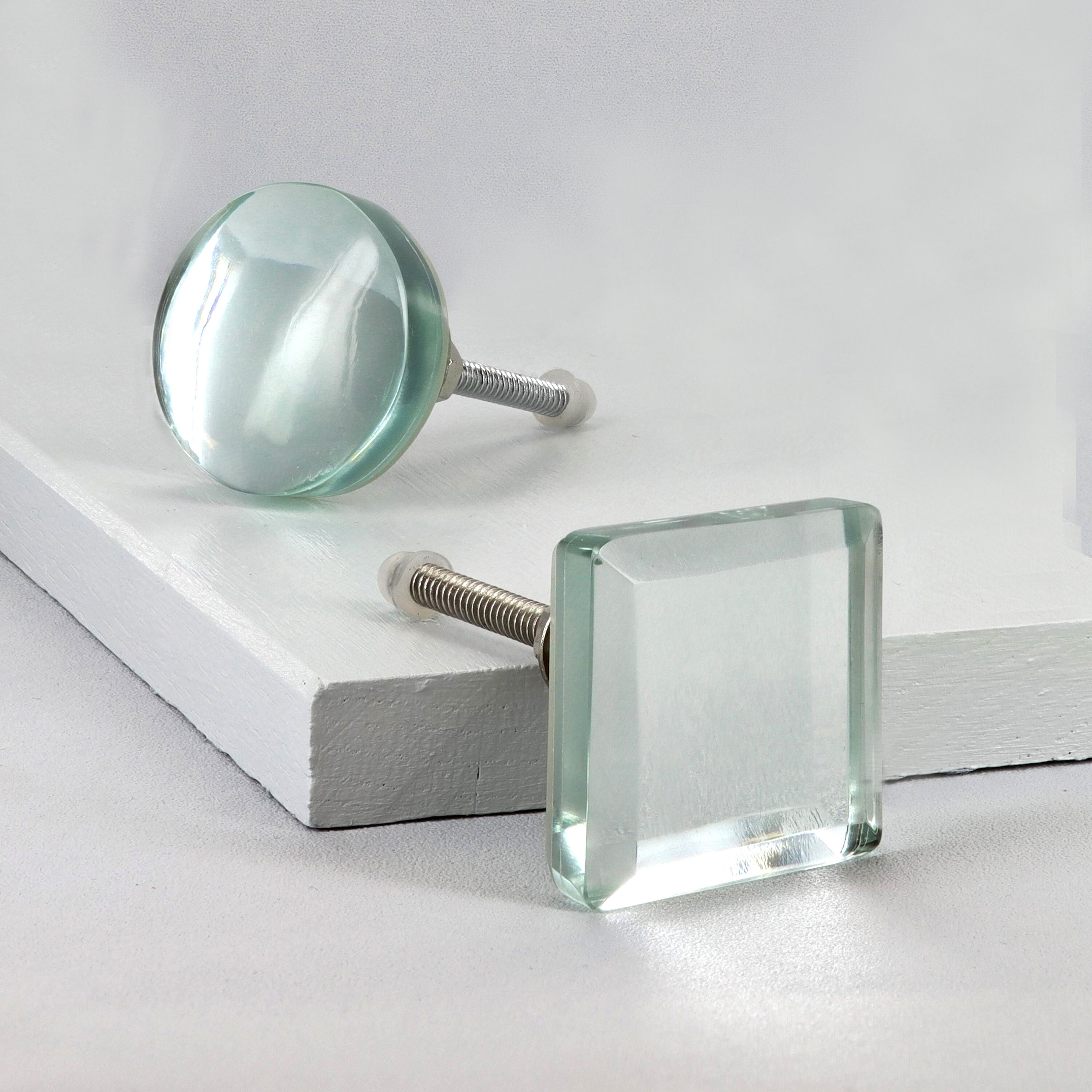G Decor Alma Crystal Clear Mirror Glass Pull Knobs - Etsy