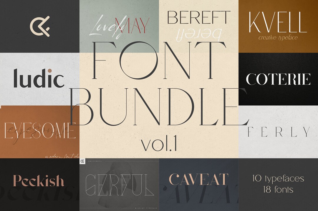 SALE Font Bundle Vol 1 – 18 Minimal and Elegant Fonts Across 10 ...