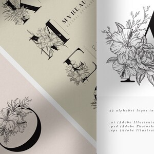 Sylvan Floral Logos - Fonts Included - Etsy