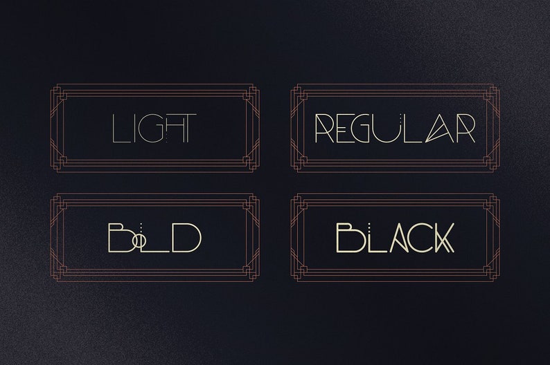 The Art Deco Font Bundle | Etsy