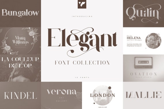 Elegant Font Collection 15 Fonts - Etsy