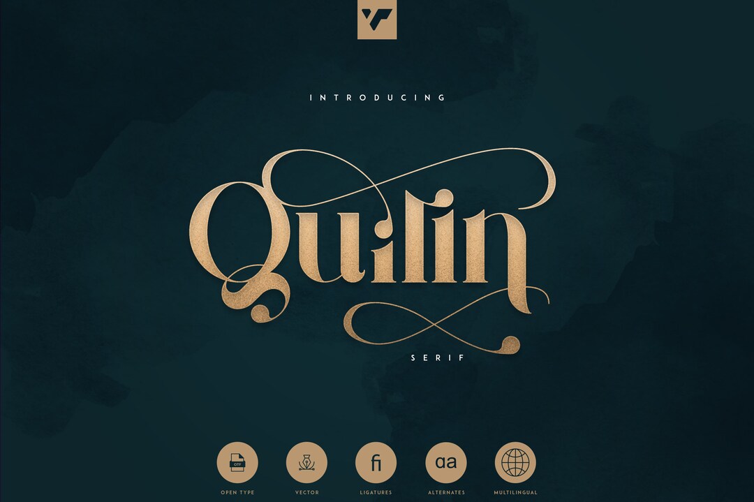 Quilin Serif Font – Luxury Vintage Typeface With Alternate Glyphs, Ligatures, Multilingual Latin ...