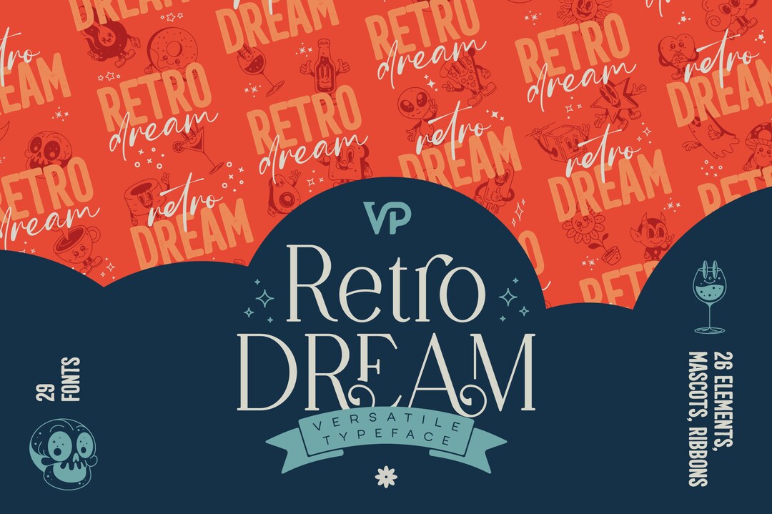 Retro Dream - Versatile Typeface, Character Font, Display Font, Serif ...
