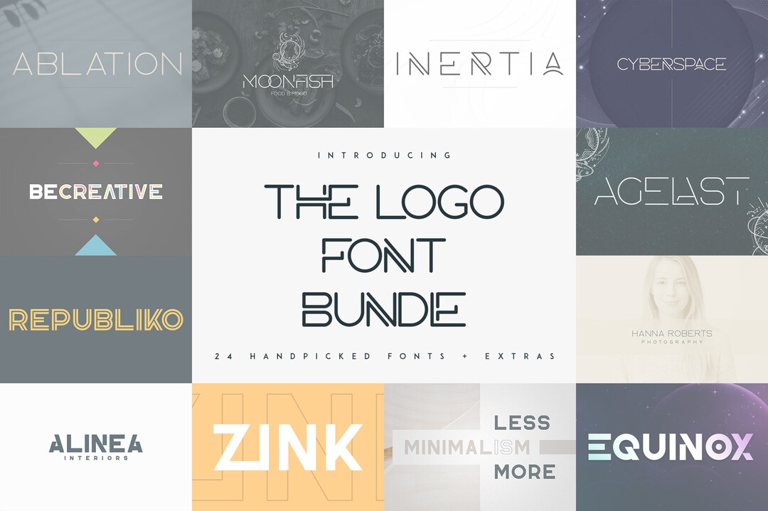The Logo Font Bundle - 24 Fonts - Etsy