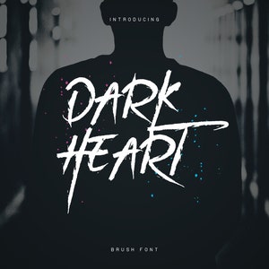 Dark Heart Brush Font + Extras - Etsy