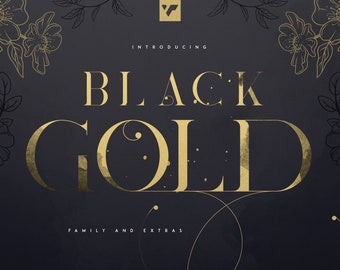 Gold Vintage Font - Etsy