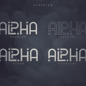 Alpha Display Font - 4 Styles - Etsy