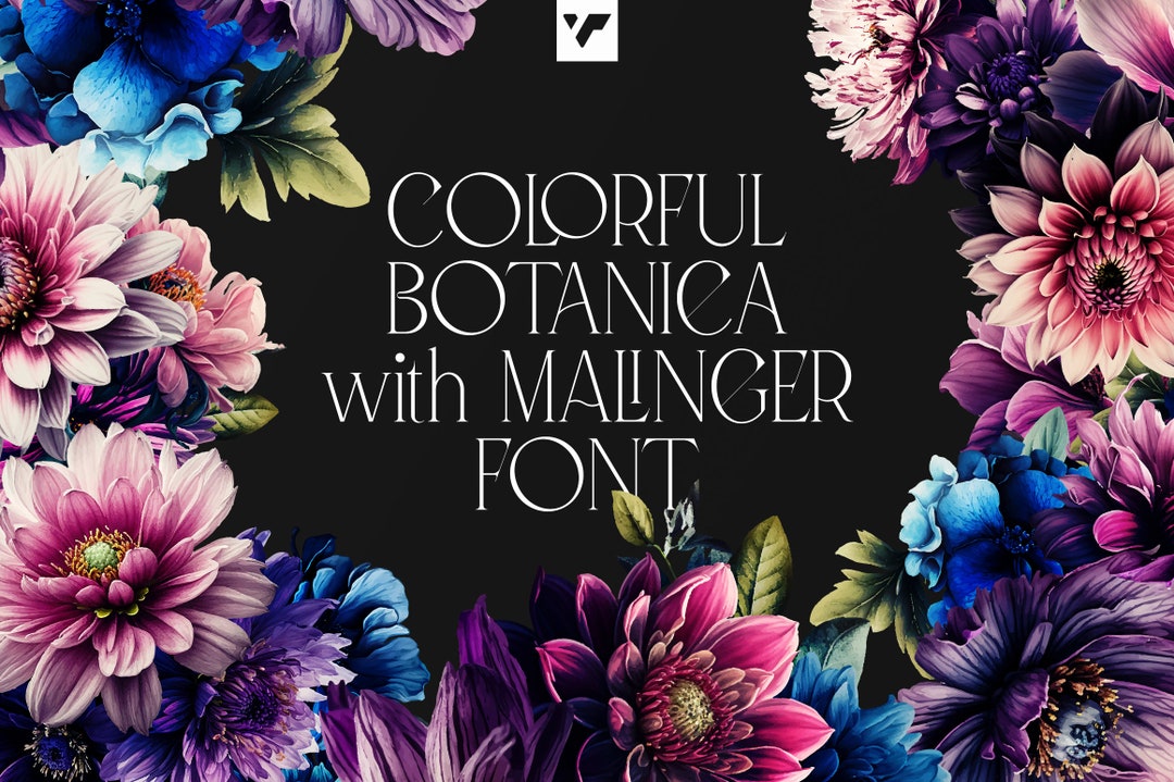 Colorful Botanica With Malinger Font - Etsy