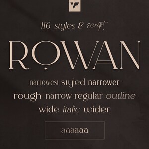 Rowan Typeface - 116 Styles & Script - Etsy