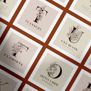 Sylvan Floral Logos - Fonts Included - Etsy