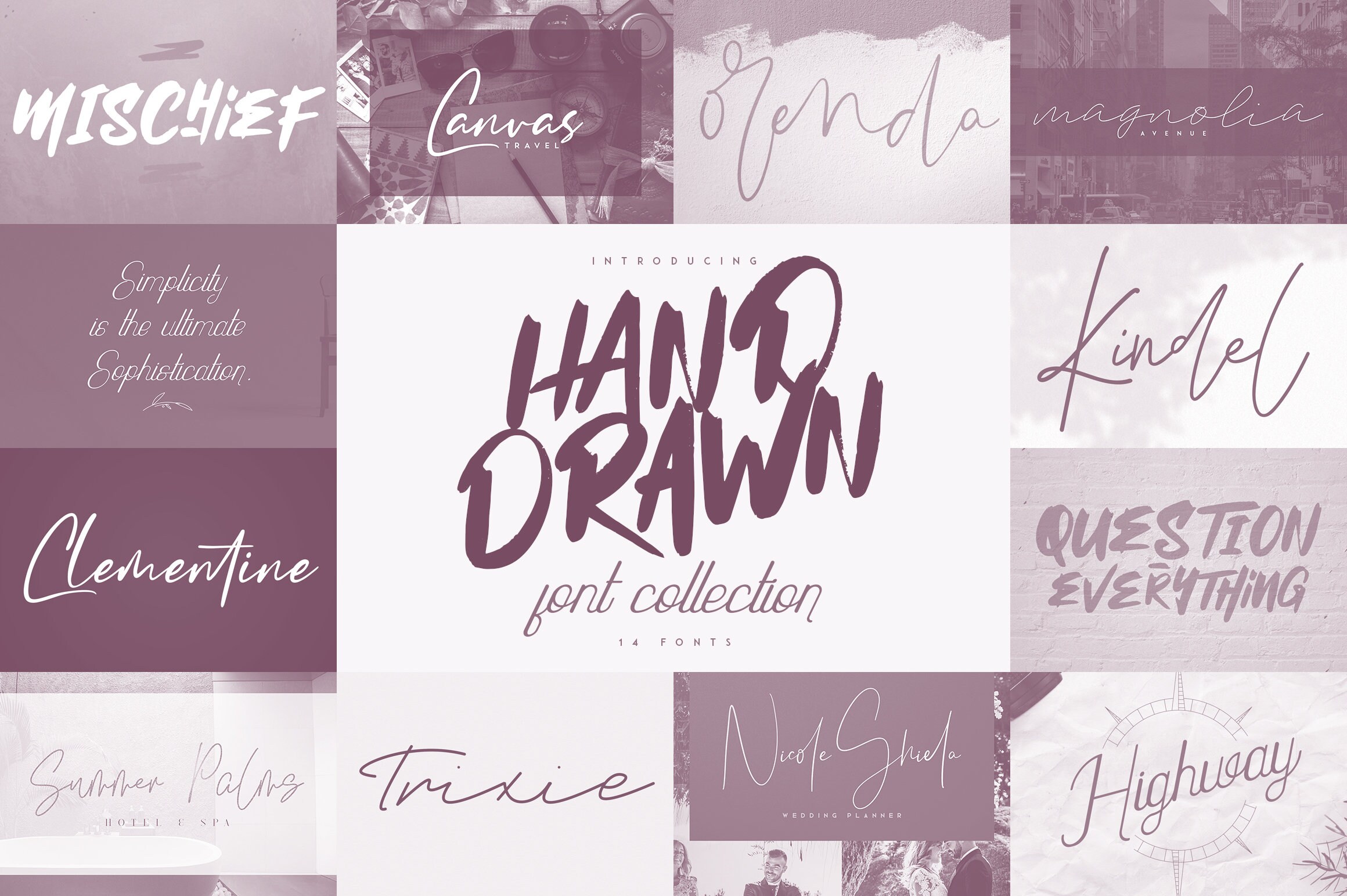 Hand Drawn Font Collection 14 Font - Etsy