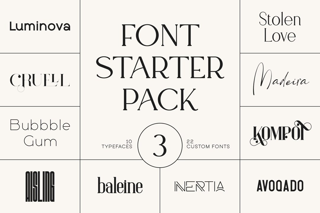 Font Starter Pack 3 - Procreate Fonts, Canva Fonts, Branding Font ...